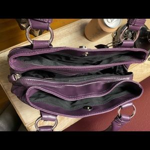 Clarks | Bags | Clarks Purple Leather Purse | Poshmark